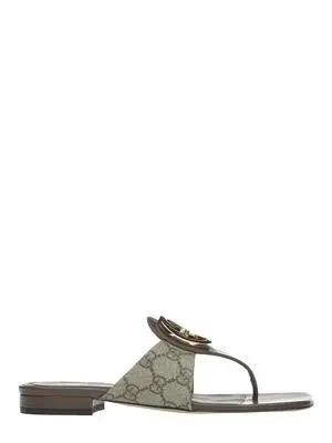 Gucci Blondie Canvas Thong Sandals - Ebony