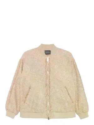 Lorena Antoniazzi Tweed Bomber Jacket - Neutrals