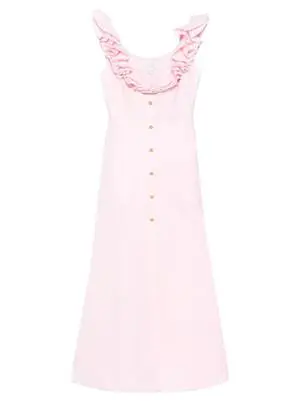 Giambattista Valli Ruffled Midi Dress - Pink