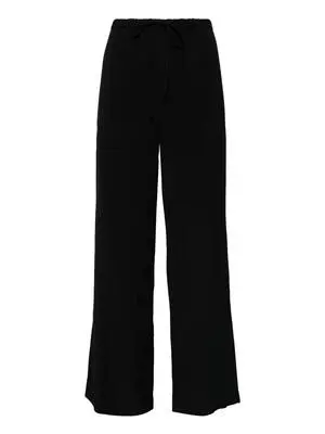 TOTEME Striped Drawstring Trousers - Black