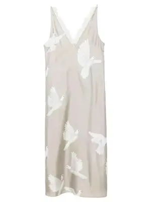Stella McCartney Dove-print Maxi Dress - Grey