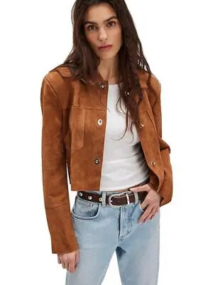 STAND STUDIO Luz Suede Jacket - Dessert Tan