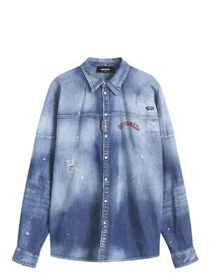 Dsquared2 Denim Rugby Shirt - Navy Blue