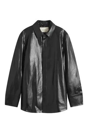 ENTIRE STUDIOS Legacy Leather Shirt - Black