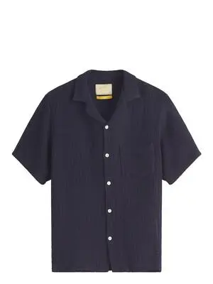 Portuguese Flannel Salva Mesh Vacation Shirt - Navy