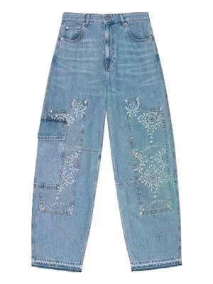 GANNI Broderie-anglaise Jeans - Blue