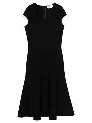Alexander McQueen Flared Hem Midi Dress - Black