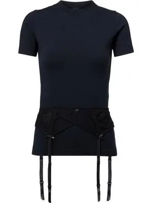 Balenciaga Lingerie Cotton-blend Jersey T-shirt - Black