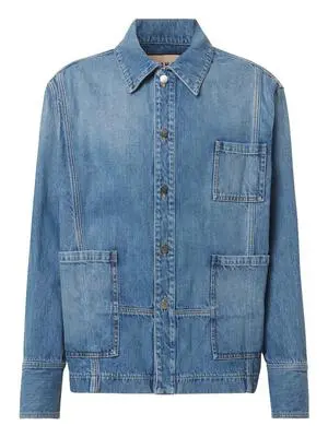 Plan C Indigo Denim Jacket - Blue
