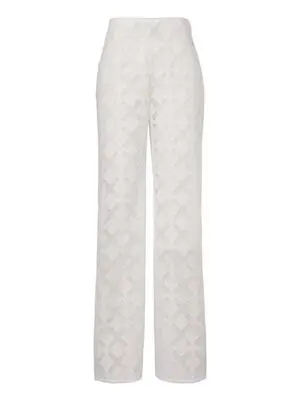 Tove Kaia Embroidered Wide-leg Pants - White
