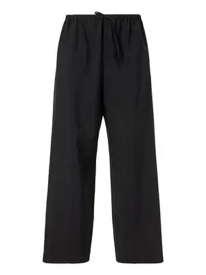 THE ROW Donatello Mid-rise Wool Wide-leg Pants - Black