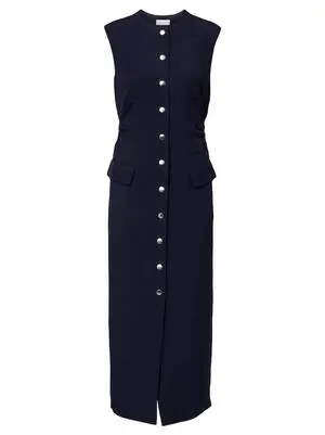 Dries Van Noten Gabardine Midi Dress - Blue