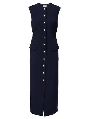 Dries Van Noten Gabardine Midi Dress - Blue