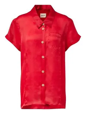 Khaite Keefe Silk Organza Shirt - Red