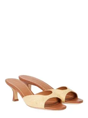 Staud Brigitte 55 Leather-lined Mules - Beige