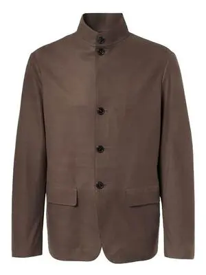 Zegna Il Conte Leather Jacket - Brown