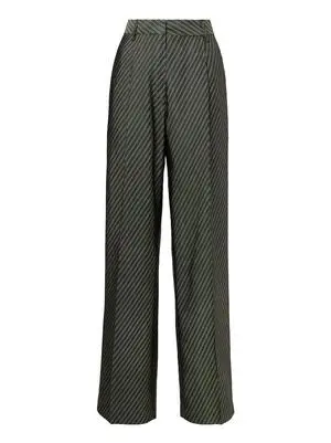 Dries Van Noten Striped Wide-leg Pants - Green