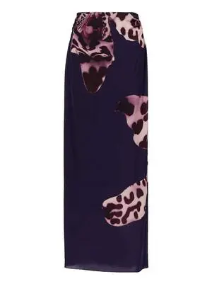 Dries Van Noten Printed Maxi Skirt - Blue
