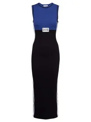 JEAN PAUL GAULTIER Ribbed-knit Cotton-blend Midi Dress - Blue