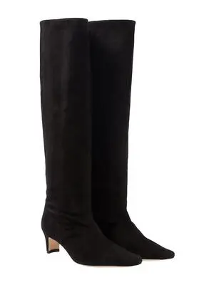 Staud Wally Knee-high Suede Boots - Black