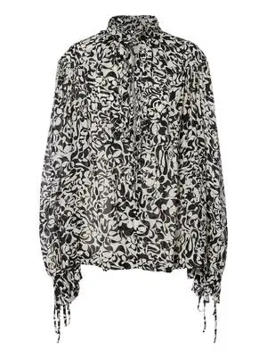 Dries Van Noten Printed Blouse - Black