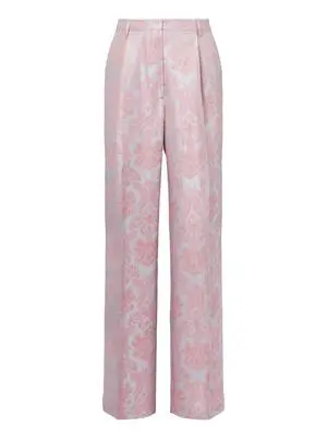 Dries Van Noten Floral Jacquard Straight Pants - Pink
