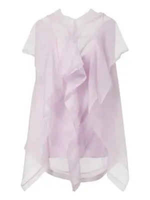 Khaite Santana Ruffled Silk Organza Top - Purple