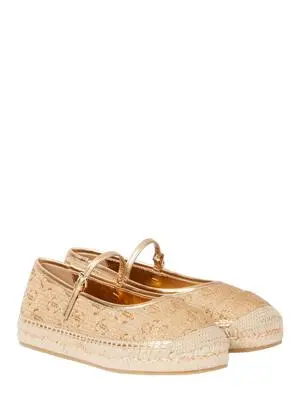 JIMMY CHOO Aciel Leather-Trimmed Espadrilles