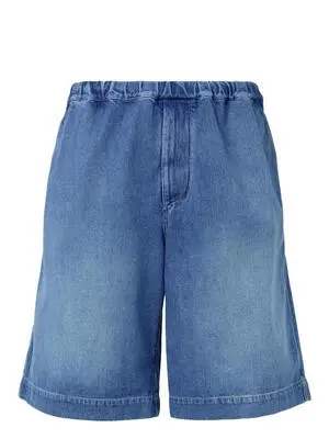 Plan C Denim Bermuda Shorts - Blue