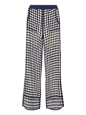 Farm Rio Crochet Wide-leg Pants - Blue
