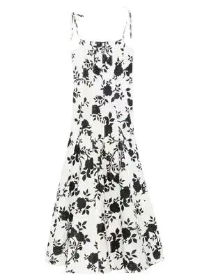 SELF-PORTRAIT Floral-print Midi Dress - Neutrals