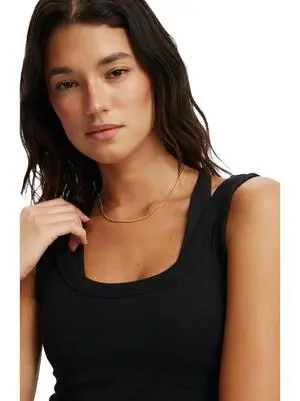 Cotton:on Active Rib Tank - Black