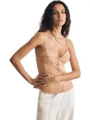 REISS Picton Atelier Corset Top - Neutral