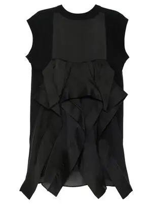 Sacai Layer-detail Mini Dress - Black