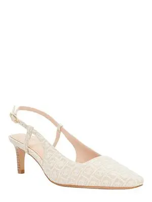 Dune London Dancing Slingback Kitten Heel Pumps - Beige/ Ivory