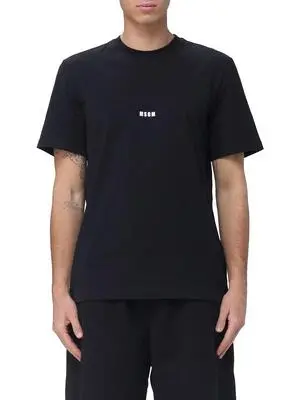 MSGM Cotton T-shirt With Logo Black