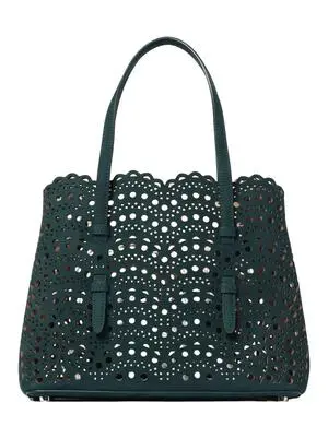 Alaïa Alaïa Laser-Cut Leather Tote Blue