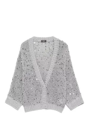 Peserico Sequin-embellished Cardigan - Grey