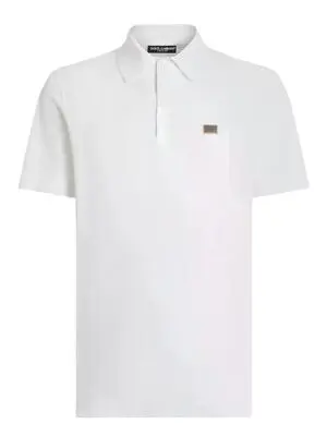 Dolce & Gabbana Logo-plaque Polo Shirt - White