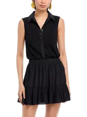 Ramy Brook Odette Mixed Media Dress Black