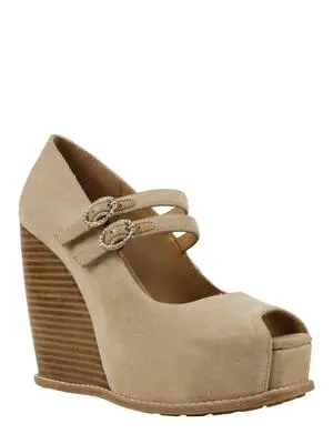 ZIGI Platform Wedge Sandal - Camel Suede