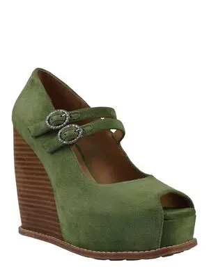 ZIGI Platform Wedge Sandal - Olive Suede
