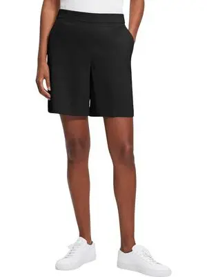 Theory Linen Blend Shorts - Blk