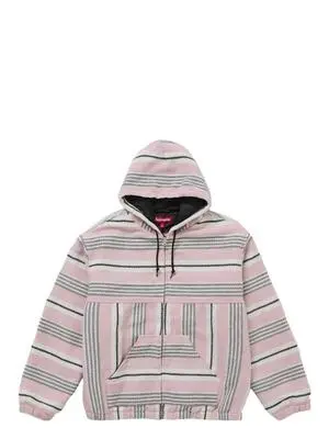 Supreme Woven Stripe Hooded Jacket - Pink