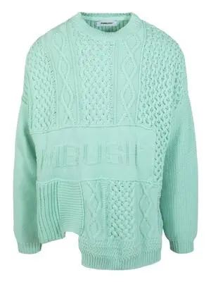 AMBUSH Patchwork Knit Crewneck Sweatshirt - Green