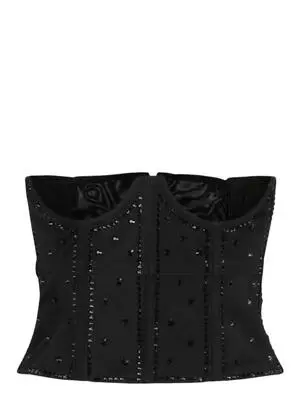 Gucci Sequin Embroidered Corset Top - Black