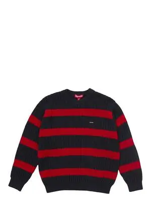 Supreme Loose Gauge Stripe Small Box Sweater Navy