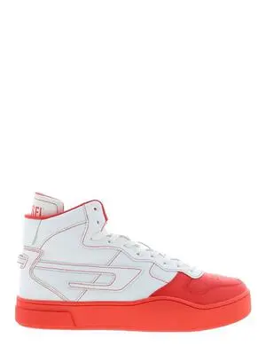 DIESEL Sukiyo Mid Xin High-top Sneakers - White/red