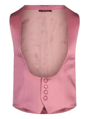 Gucci Button-up Satin Vest - Pink