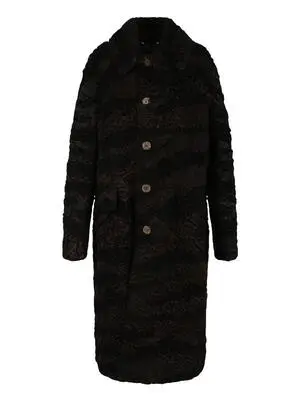 Gucci Zebra Pattern Shearling Coat - Black